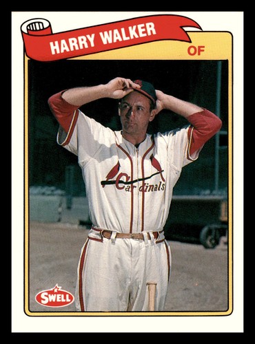 Harry Walker 1989 Swell Baseball Greats #34 St. Louis Cardinals Near ...