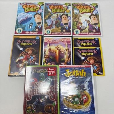 8 Children's Christian Movies DVDs What's in the Bible Superbook Veggie ...