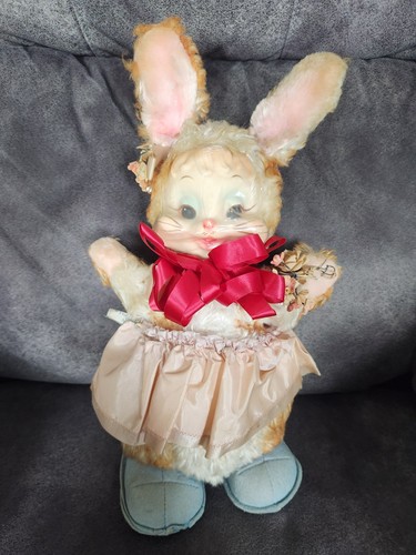 Vintage Rushton Star Creation Bunny Rabbit w/ Bows & Flowers Plush ...