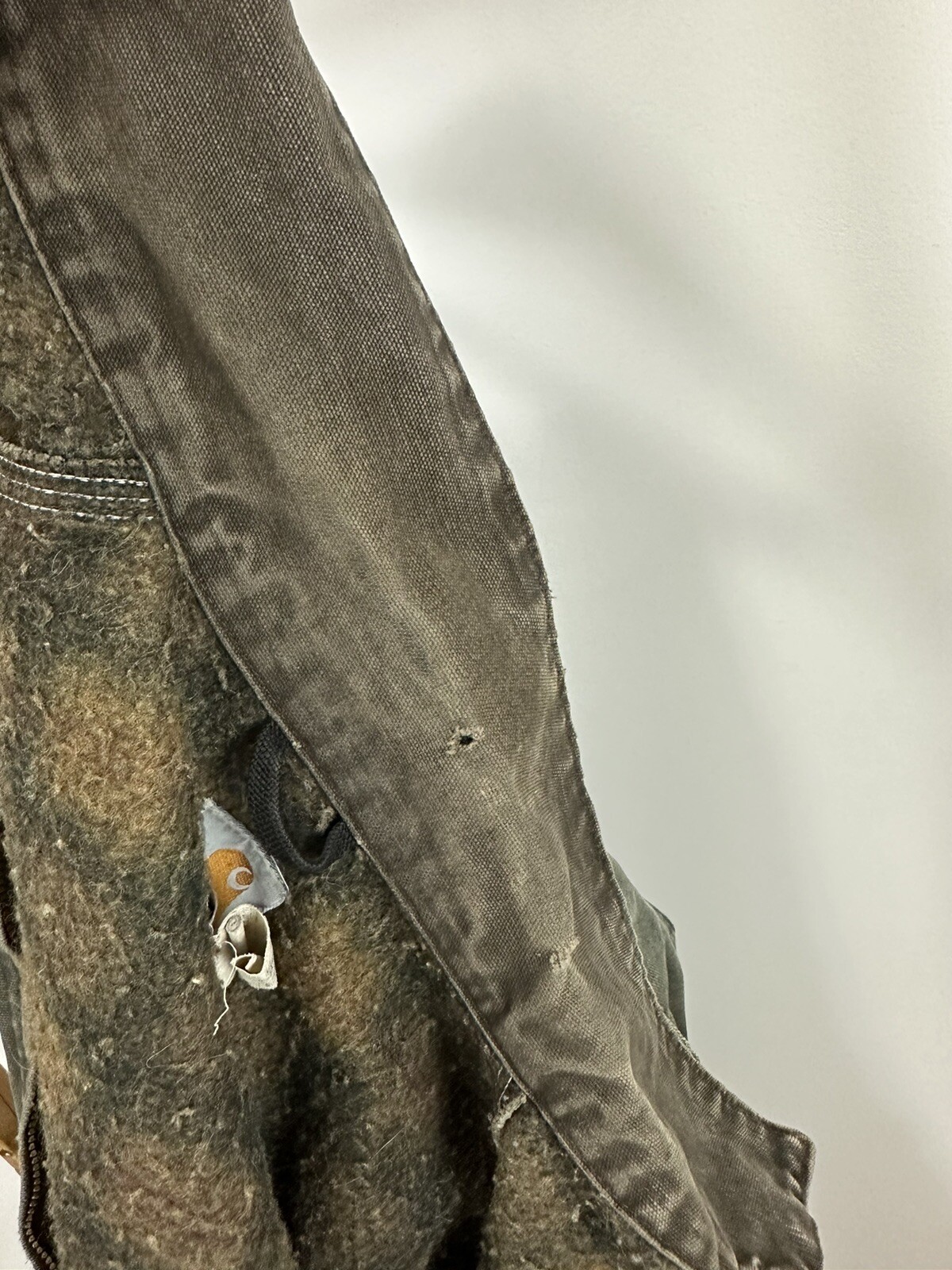 VTG Carhartt Detroit Work WIP Moss Blanket Lined Canv… - Gem