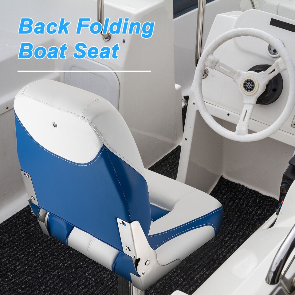 2PCS Long-lasting Deluxe Low Back Boat Seats Folding Boat Chair Fishing ...