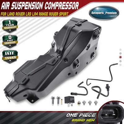 Air Suspension Compressor w/ Cover & Relay for Land Rover LR3 Range ...