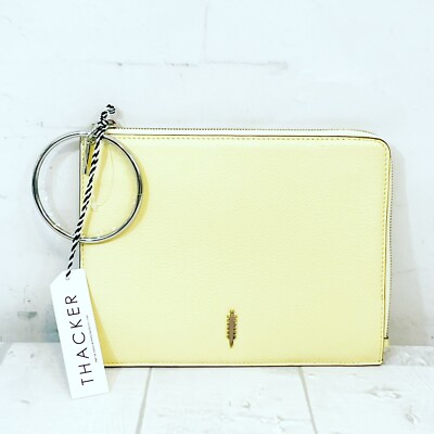 Thacker Leather Gable Travel Pouch wristlet Purse Butter Shiny Nickel ...