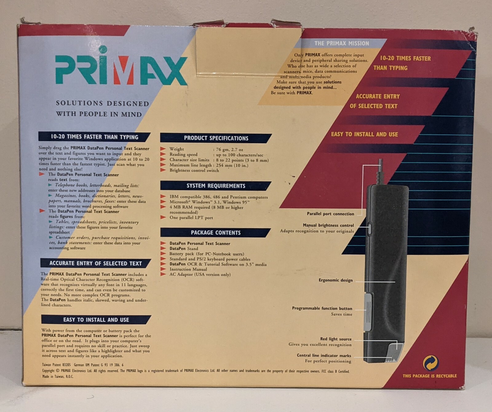 Primax Personal Text Scanner (PC IBM Parallel Port) complete | eBay