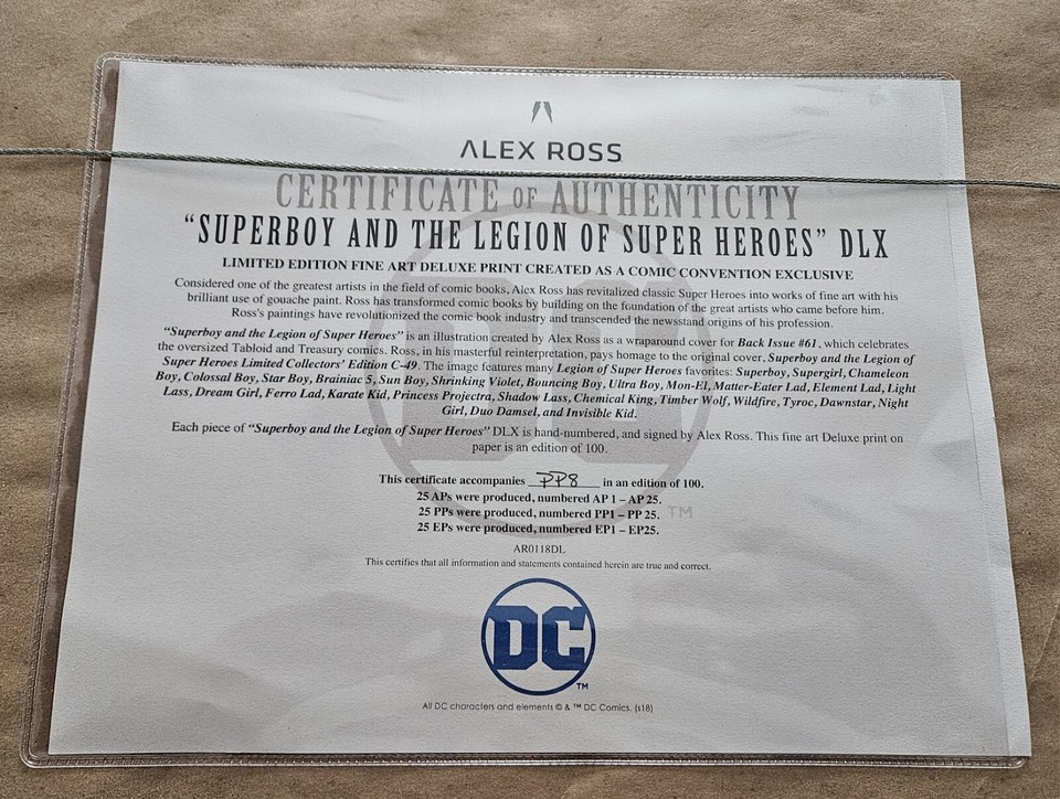 Alex Ross Superboy and the Legion of Super Heroes Printers Proof #8/25 ...