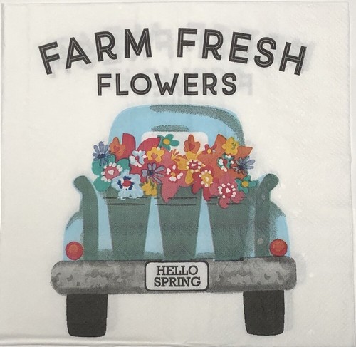 two Individual Flowers paper Luncheon napkins Decoupage Hello Spring ...