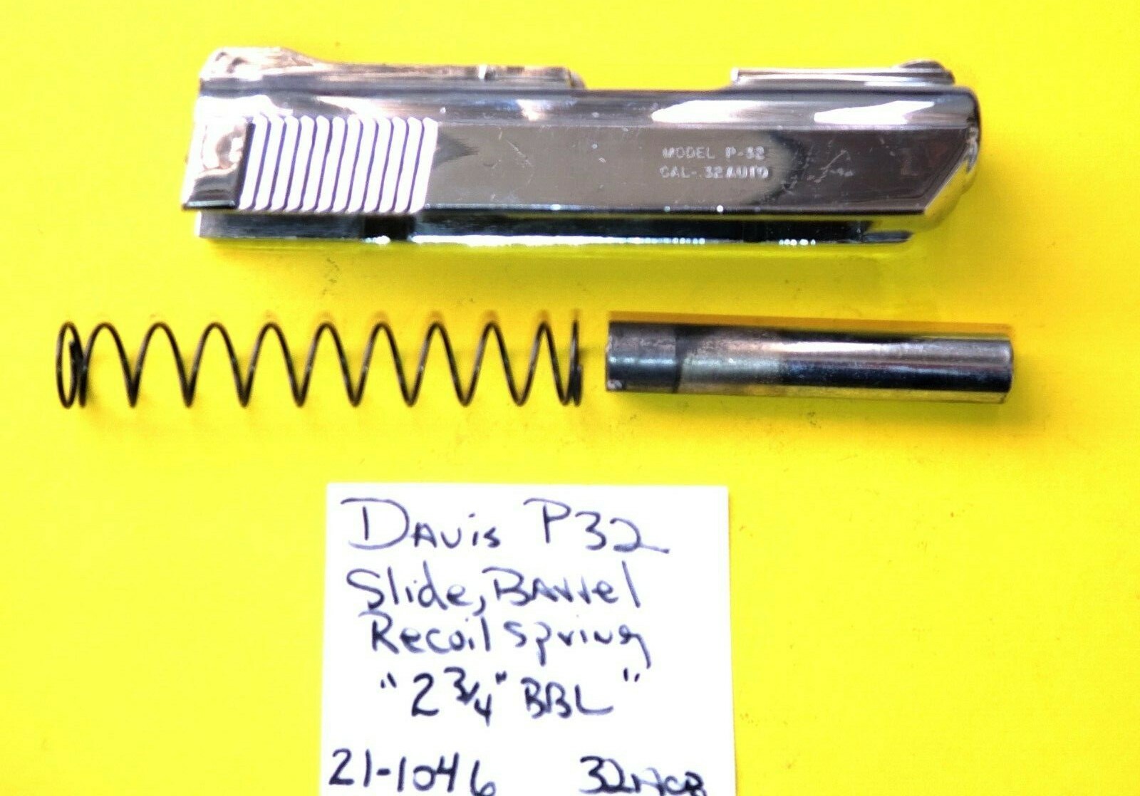 Davis P32 Slide W Extractor, Barrel, Recoil Spring ITEM # 21-1046 | eBay