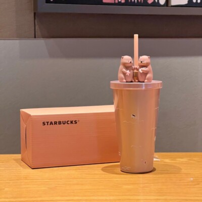 New 2025 Starbucks Valentine's Day Capybara SS Tumbler Straw Cup 19oz ...