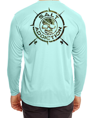 Salt Addiction t shirt microfiber Fishing long sleeve life 30+ uv ...