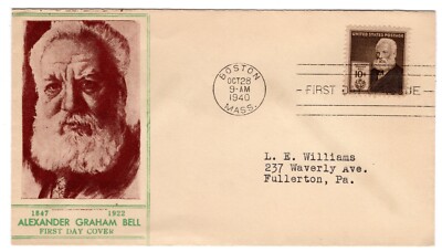 #893 Alexander Graham Bell Famous American 1940 First Day Cover | eBay
