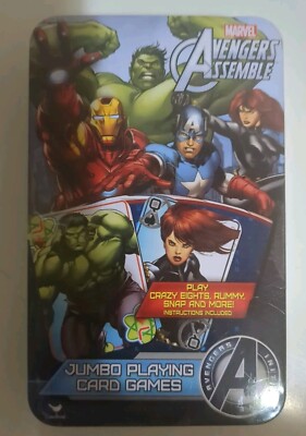 Marvel Avengers Jumbo Playing Cards Game CRAZY 8’s RUMMY SNAP Collector ...