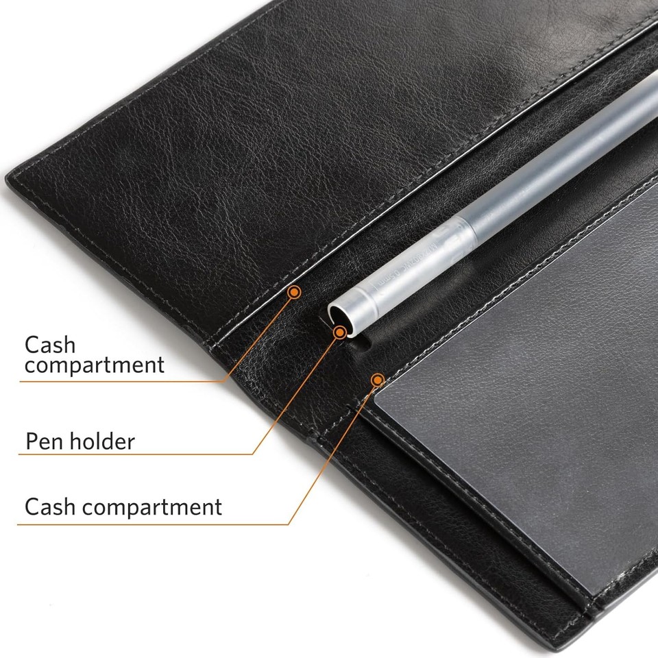 CoBak Premium Leather Checkbook Cover - RFID Blocking, Classic Design ...