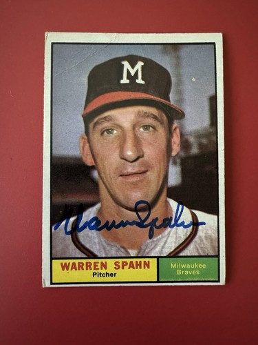 1961 Topps - Warren Spahn #200 HOF Autograph | eBay