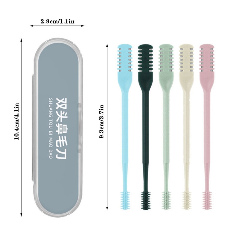 5PC 2-in-1 Nasal Hair Cutter,Double Headed Nose Hair Scraper With ...