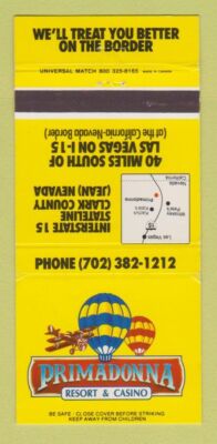 Matchbook Cover - Primadonna Resort Casino Jean NV 30 Strike | eBay
