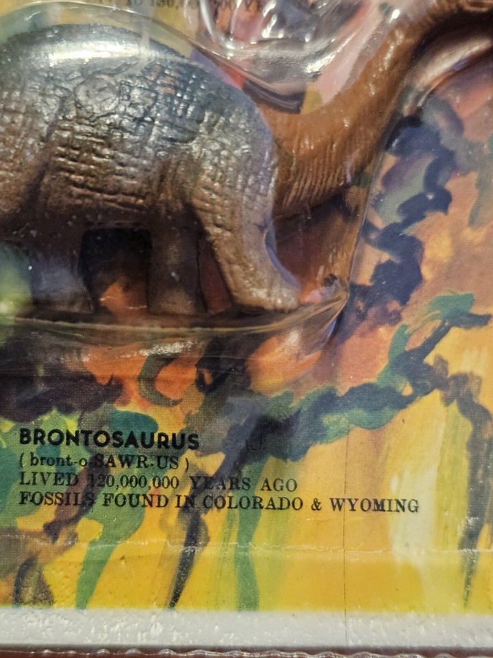 Vtg Prehistoric Monsters Toy Figures Bubble Pack 70s Plastic Set Of 9 ...