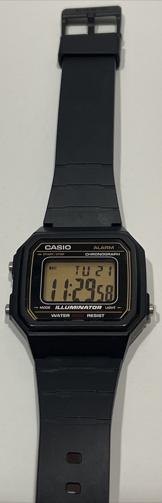 Vintage Casio Men's Illuminator Watch W217H Black Tone Mature Battery ...