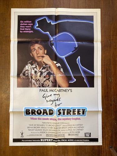 Paul McCartney Give My Regards To Broad St. Original Movie Poster W ...