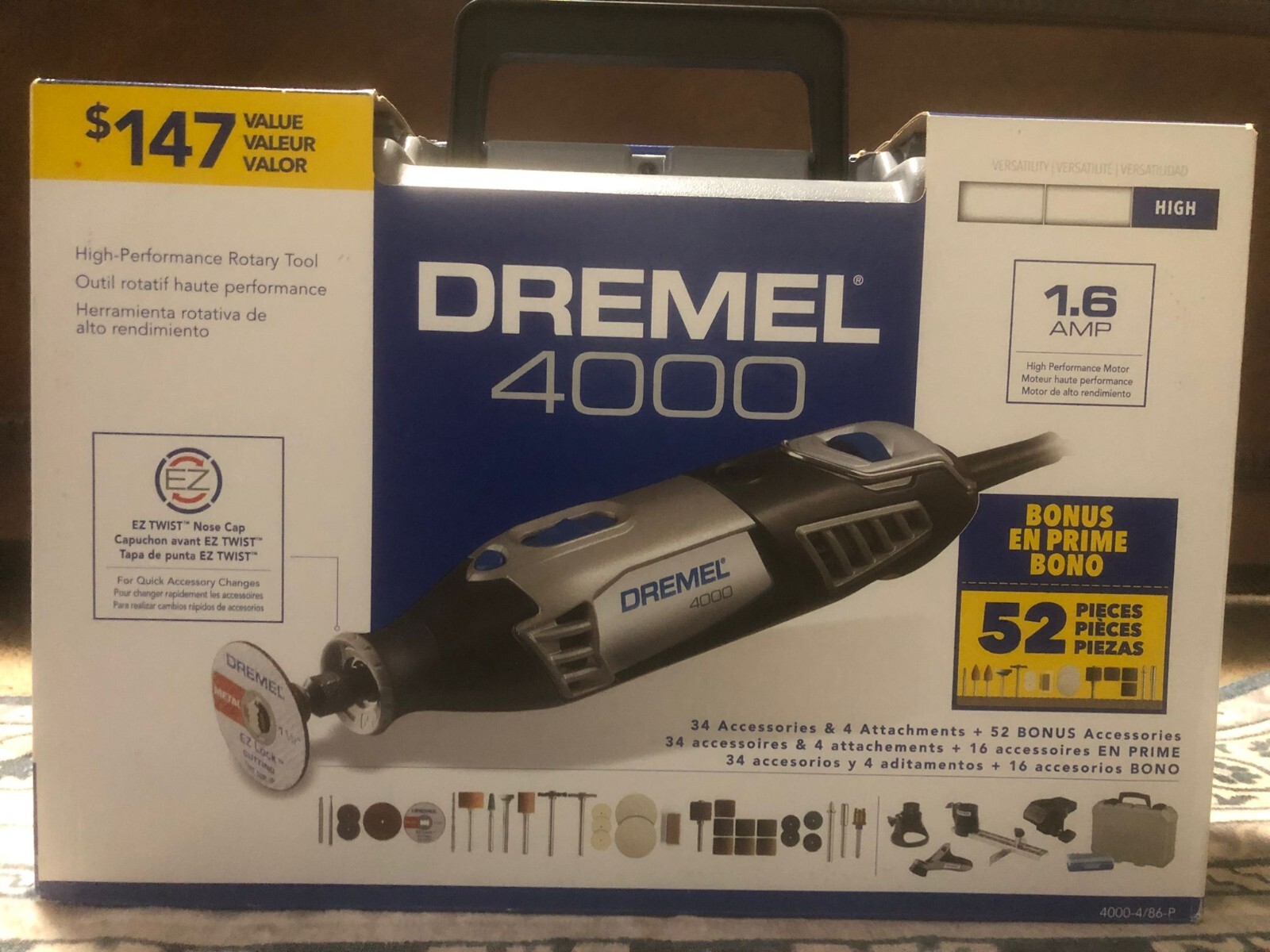 Dremel 4000 1.6Amp High-Performance Rotary Tool 4000-4/86-P - Gray ...