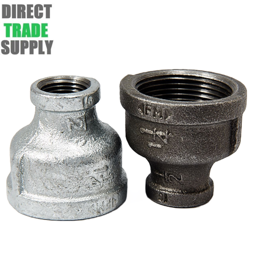 BSP Malleable Iron Reducing Socket Black Galvanised 1/4" - 2" Galv Self Colour | eBay