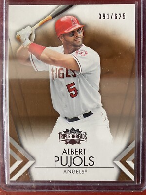 Albert Pujols 2012 TOPPS TRIPLE THREADS #1 AMBER 391/625 Angels | eBay