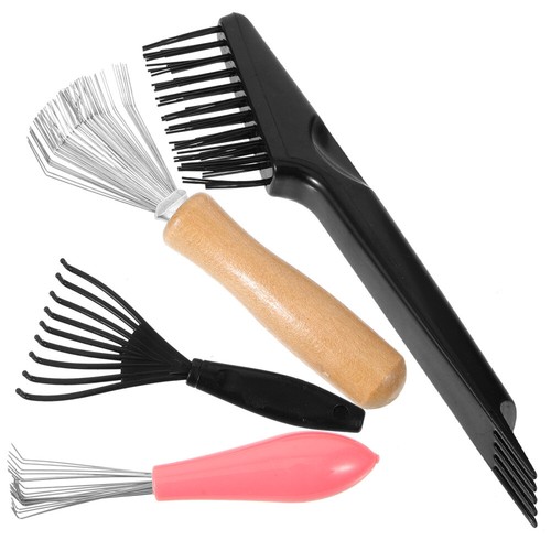 4Pcs Hair Brush Cleaner Rake for Removing Hair Dust Hairbrush Cleaner ...