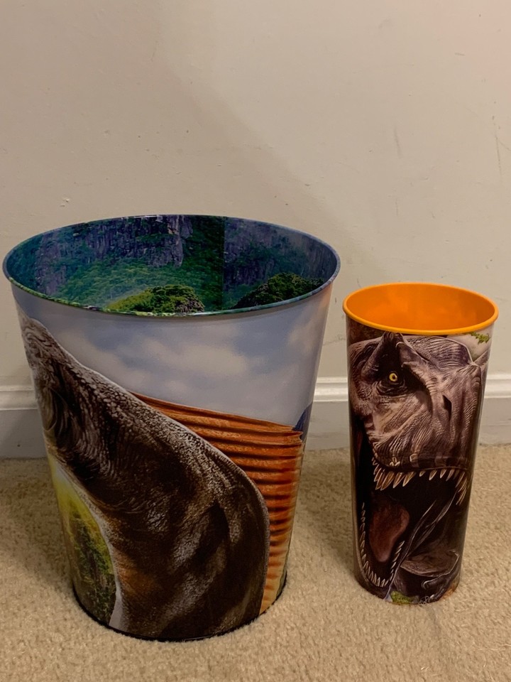 JURASSIC WORLD REBIRTH 2025 TITANOSAURUS POPCORN BUCKET & 44 OZ T. REX ...
