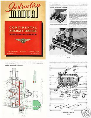 Continental Aircraft Engines A50,A65,A75,A80 Manual CD or USB | eBay