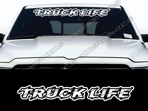 Truck Life Windshield Banner Decal Sticker Fits Sierra Silverado Ram ...