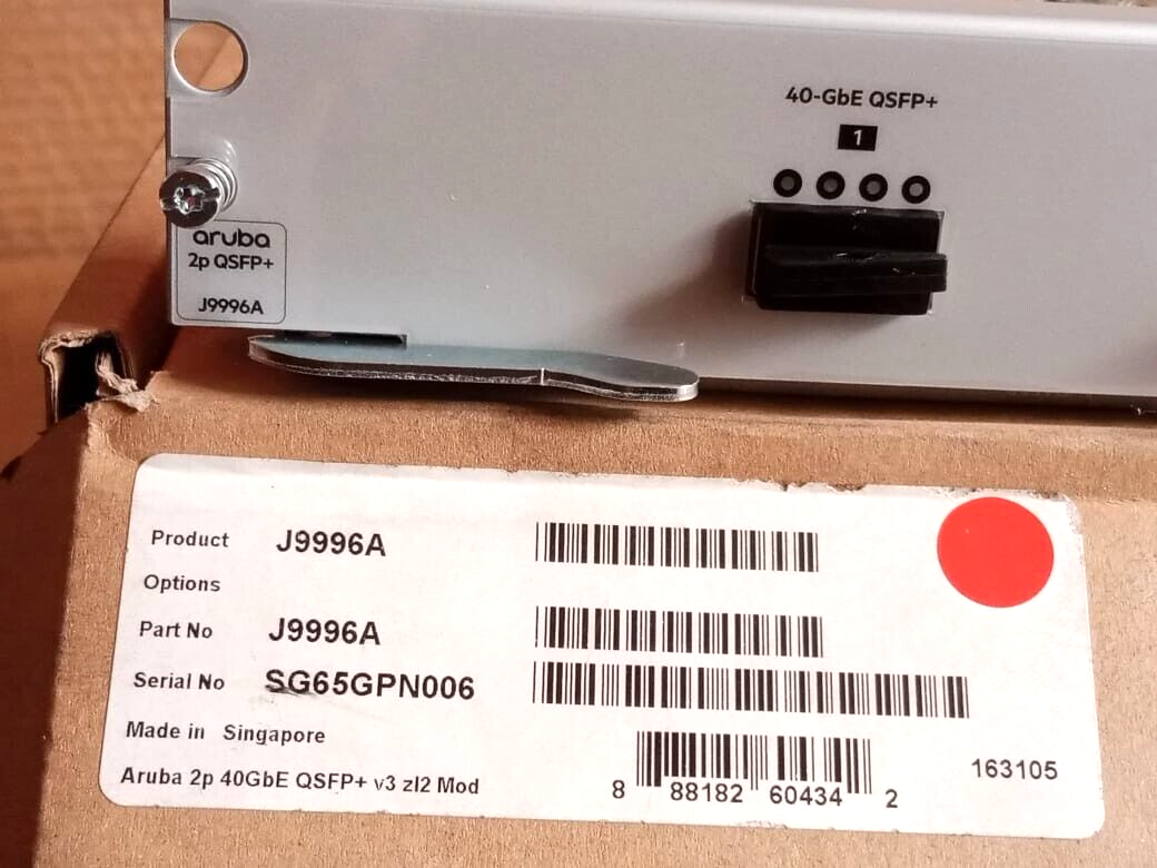 1PC-HPE Aruba J9996A 2P 40GBE QSFP+ V3 ZI2 MODULE USED WITH 5400R ...