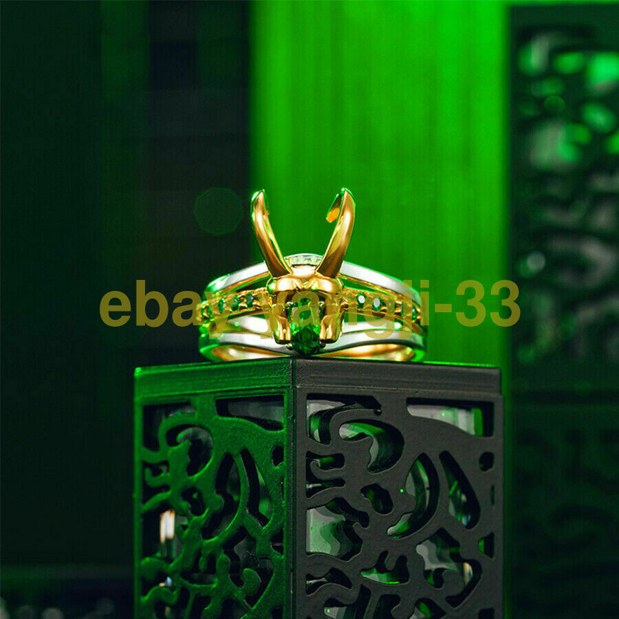 US 925 Sterling Silver Thor Loki Gold-Plated 3PCS/Set Ring Men Jewelry ...