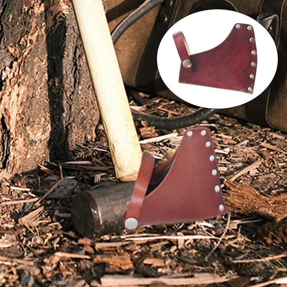 1Pc Leather Axe Holder Hatchet Lanyard Blade Sheath Head Cover ...