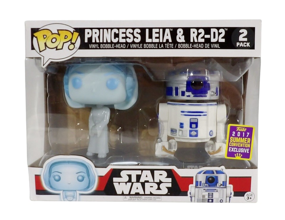 Funko POP! Star Wars Princess Leia & R2-D2 Figures Limited Edition ...