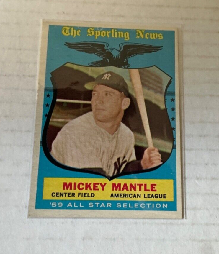 MICKEY MANTLE SPORTING NEWS 1959 TOPPS BASEBALL HI NUMBER #564 VG-EXC ...