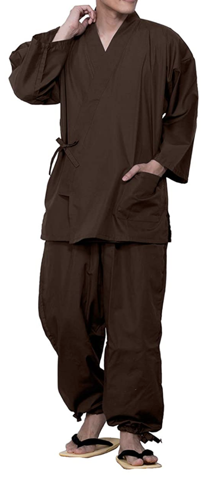 Japanese Traditional Working Wear Samue Clothing Relax Wear Polyester ...