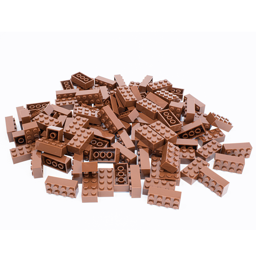 Minizfigs 2x4 Classic Building Bricks 100 PCS Creative Toy Set (Brown ...