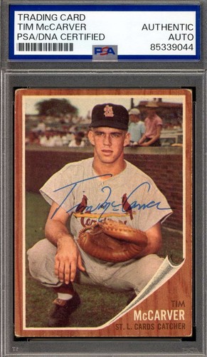 Tim McCarver PSA DNA Vintage Signed 1962 Topps Rookie Autograph | eBay