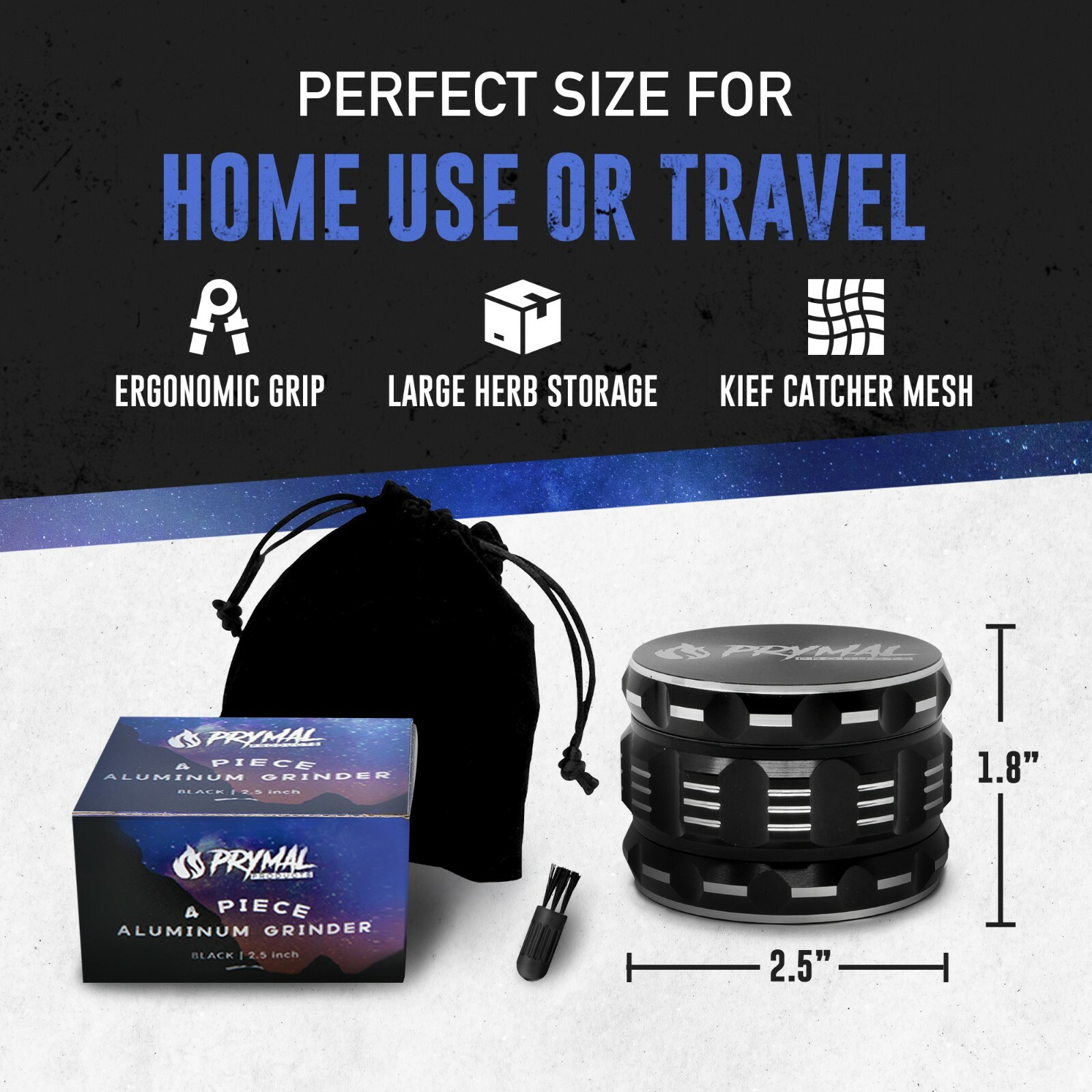 Large Aluminum Herb Grinder - 2.5 inch - 4 pieces by Prymal Products | eBay