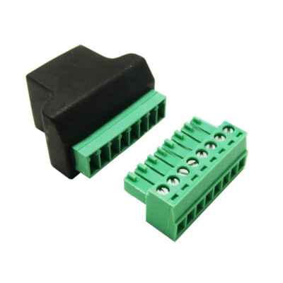 RJ45 shielded socket connector 8P network port female to 8P8C terminal ...