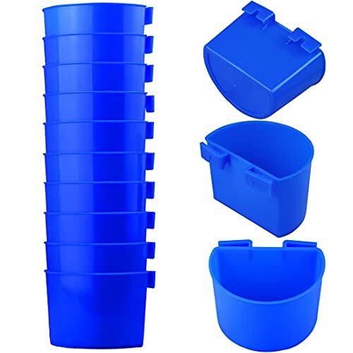 10 PCS Bird Cage Cups Hanging Water Cup Bird Cage Treats Cups Chicken ...