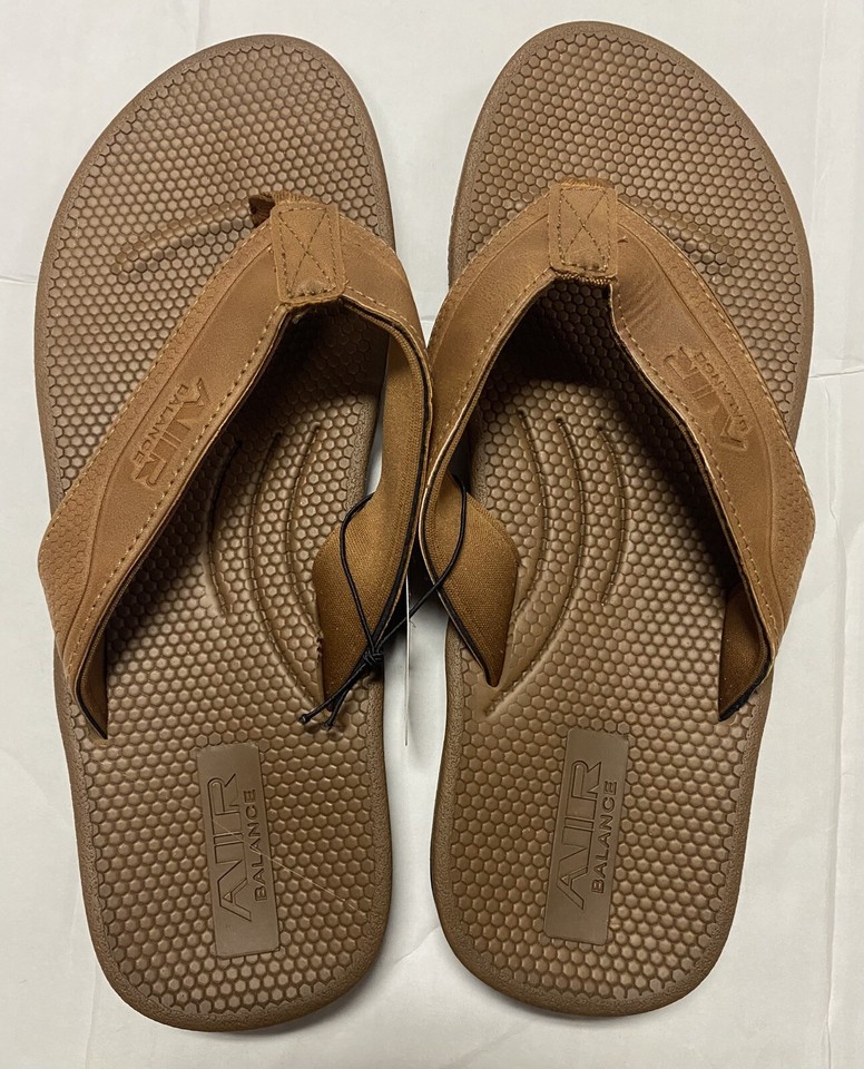 Air Balance Brown Flip Flops Sandals Men's Size 9 10 11 12 New With ...