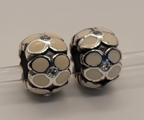 Brighton Ring Of Flowers White Charm Spacer Bead Lot Of 2 | eBay