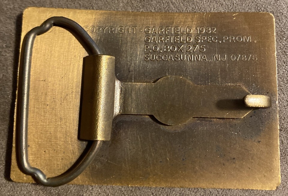 Garfield 1982-Vintage Telephone Lineman Belt Buckle USA copyright 1982 ...
