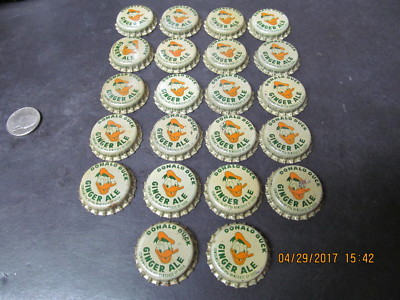 DONALD DUCK 22 GINGER ALE BOTTLE CAPS 1940s-50s NEW OLD STOCK VERY RARE ...