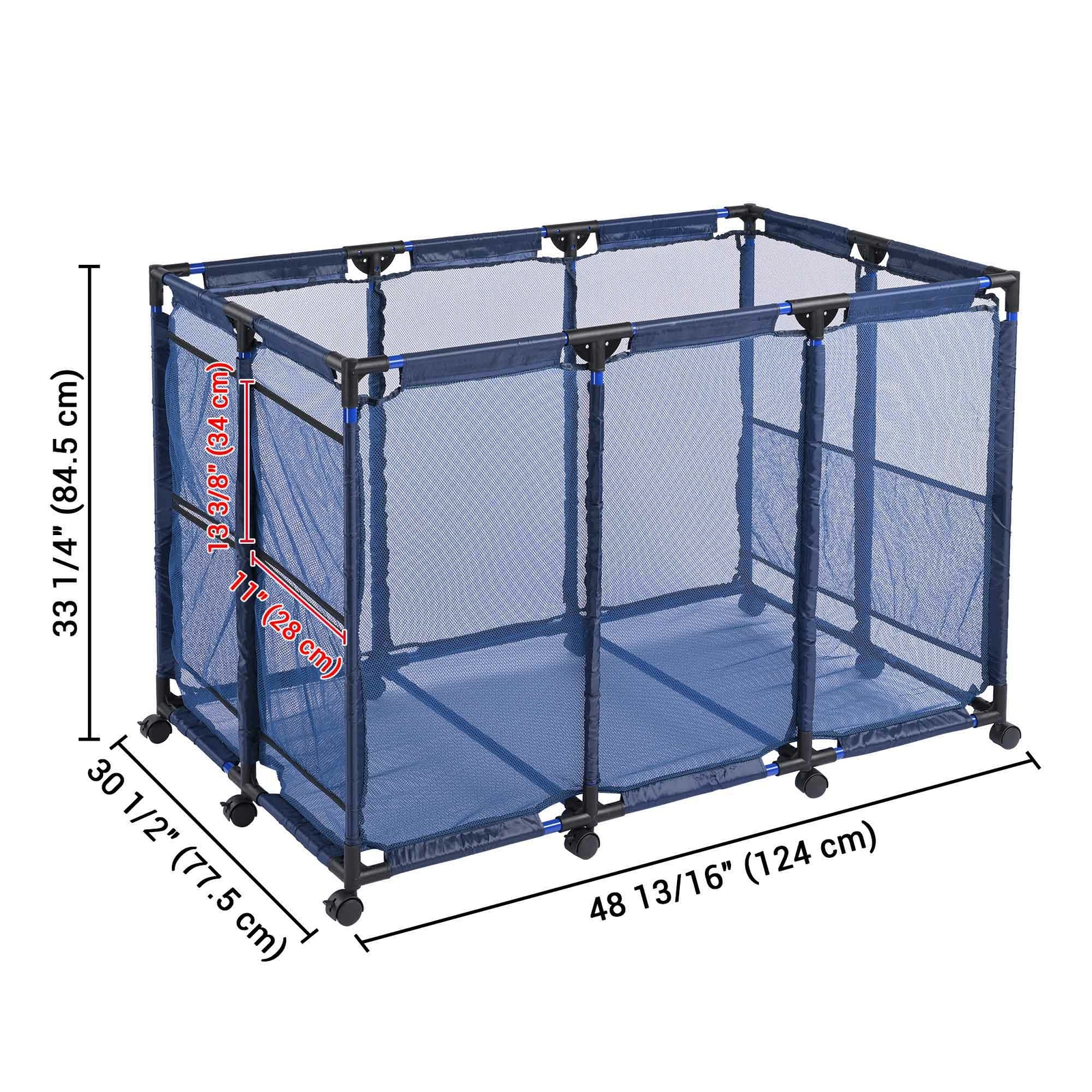 48"x30"x34" Mesh Pool Storage Bin Rolling Cart Swim Toys Organizer ...