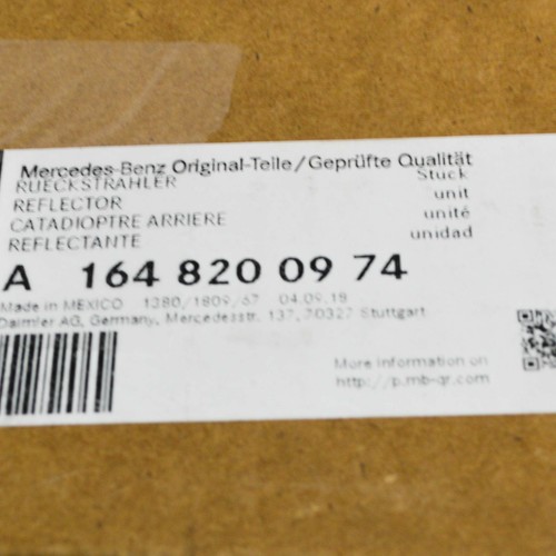New Genuine MB GL CLASS W164 Rear Bumper Left N/S Side Reflector ...