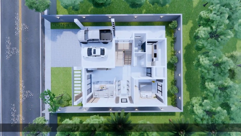 29x39 Feet House Design Plans 8.5x12 Meter 4 Bed 3 Bath Hip Roof (A4 ...