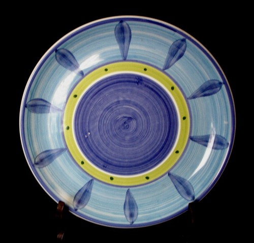 Blue Green Leaves by Caleca DINNER PLATE 11 1/4" | eBay