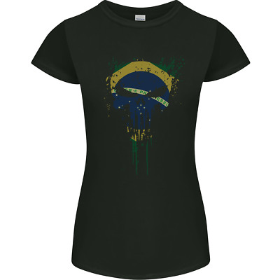 T-Shirt Donna Taglio Petite Brazil Skull Gym Training Bodybuilding | eBay