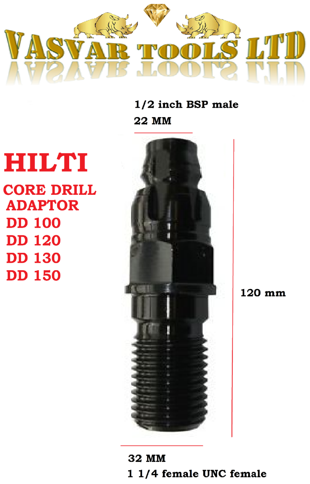 Hilti Diamond Core Drill adaptor DD130 ' DD150 ' DD110 ' DD160 ' DD120 ...
